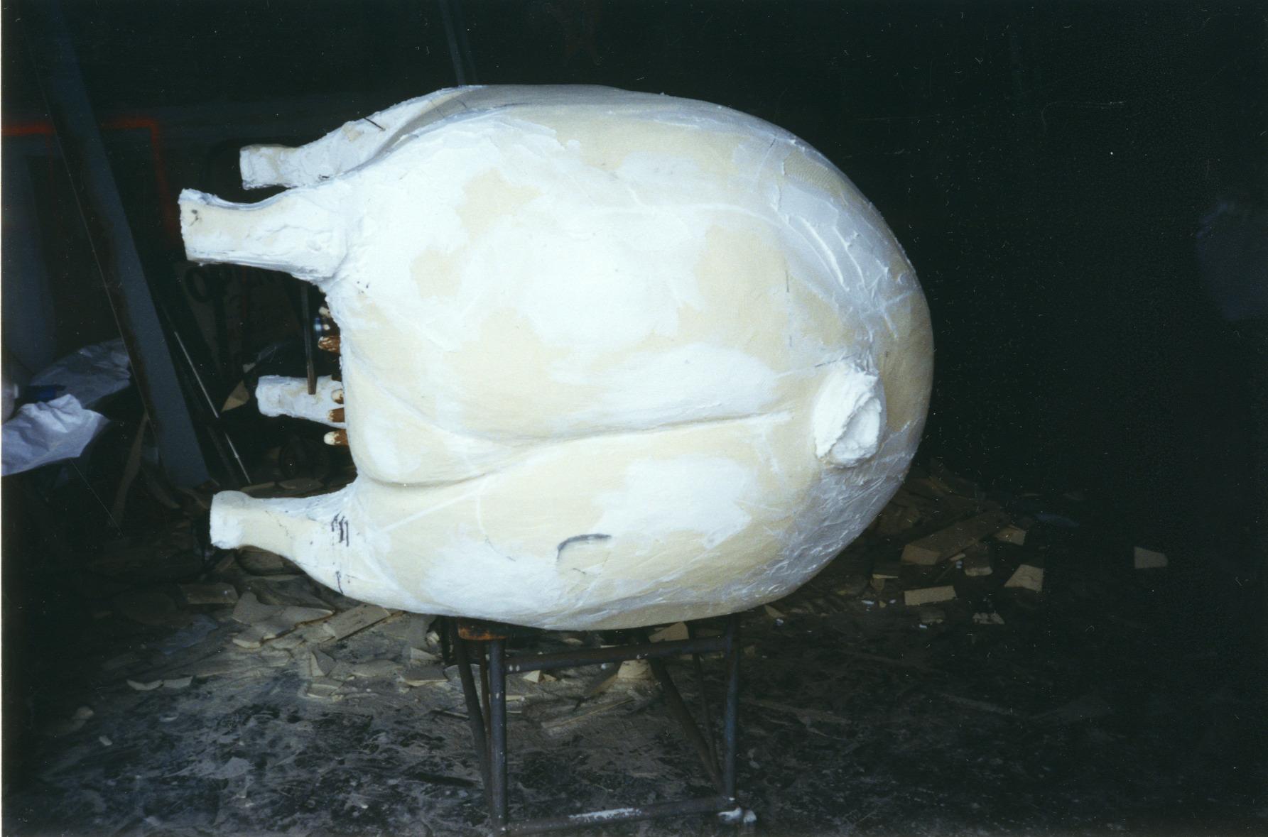 Rear View of the Partially Completed Pig Statue for the Pig Iron BBQ ...